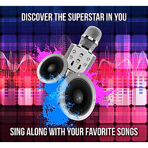 MR. MICROPHONE As Seen on TV - Wireless Karaoke Microphone, Portable Handheld Rechargeable Karaoke Speaker Machine for Boys Girls Kids Singing, Compatible with iPhone Android PC