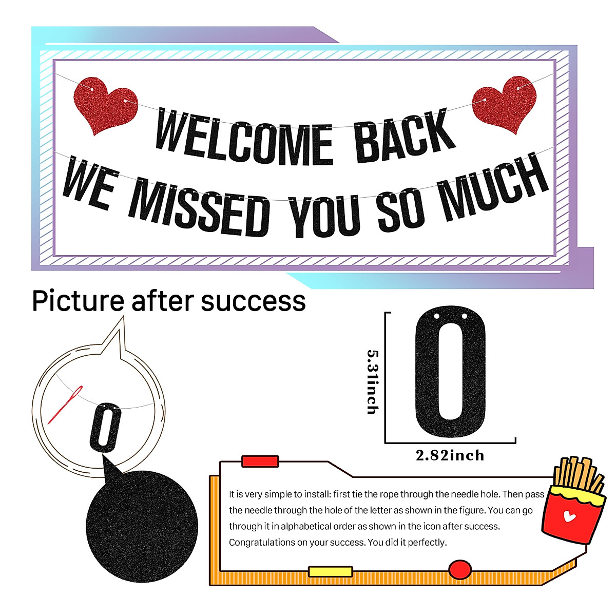 Welcome Back We Missed You So Much Banner, Welcome Back Family Party Decor, Welcome Home We Will Miss You Banner Decorations, Missed You So Much Banner Party Supplies Black Red