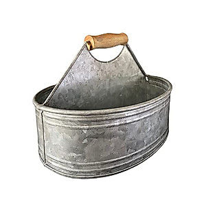 KOTINARA Rustic Bathroom Caddy Countertop - Farmhouse Bath Caddy - Galvanized Bathroom Caddy - A Perfect Farmhouse Bathroom Decor for your Home.