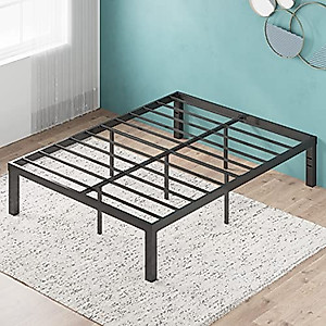 ZINUS Luis 16 Inch QuickLock Metal Platform Bed Frame / Mattress Foundation with Steel Slat Support / No Box Spring Needed / Easy Assembly, Queen