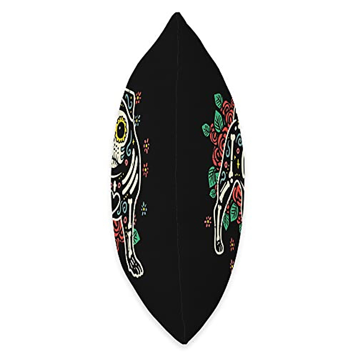 Sugar Skull Decor Halloween Day Of The Dead Gift Sugar Skull Pug Dia De Los Muertos Halloween Dog Mexican Throw Pillow, 16x16, Multicolor