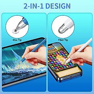 OJIOG Stylus Pens for Touch Screens (4 Pcs), Capacitive 2 in 1 High Sensitivity & Precision Stylus Pen, Compatible with iPad, Tablets, Laptops, Smartphones