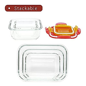 TIBLEN 10 Pcs Glass Food Storage Containers - Airtight & Leakproof Lunch Boxes with Snap Lock Lids - Meal Prep Containers for Kitchen, Home Use - Microwave, Freezer Safe - BPA Free Food Storage