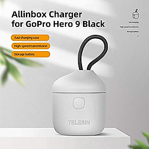 TELESIN AllinBox Battery Charger for Hero 11/10/9, with High Speed USB 3.0 SD Card Reader Function, Waterproof Storage Carry Case for GoPro Hero 9/10/11 Black,IP54 Grade Waterproof (Only Charger)