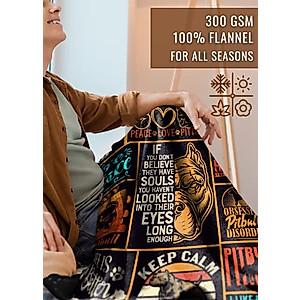 InnoBeta Pitbull Gifts for Pitties Lovers, Pitbull Flannel Blanket Throws for Pitt Dog Mom Dad, 50 x 65 inches, Perfect for Birthday Christmas Thanksgiving Mother's Day