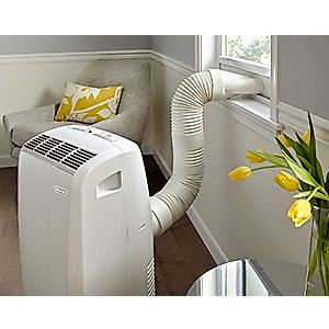 De'Longhi 3-in-1 Portable Air Conditioner, Dehumidifier & Fan + Remote Control & Wheels, 400 sq ft, Large Room, 6000 (DOE) / 10000 BTU (ASHRAE), White, PACN250GN (Renewed)