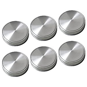 Yardwe Tiered Dessert Stand 6pcs Mason Canning Jar Lids Regular Mouth Reusable Leakproof Split-type Silver Lids with Silicone Seals for Food Storage Airtight Canning Jar Cap Cover