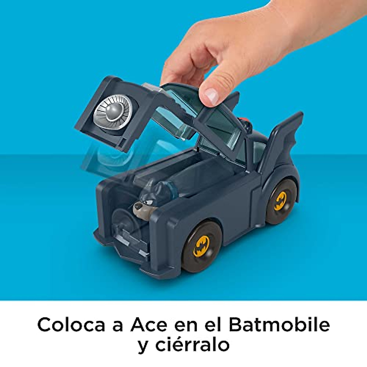 Fisher-Price DC League of Super-Pets Preschool Toy Super Launch Ace & Batmobile Vehicle Set for Kids Ages 3+ Years