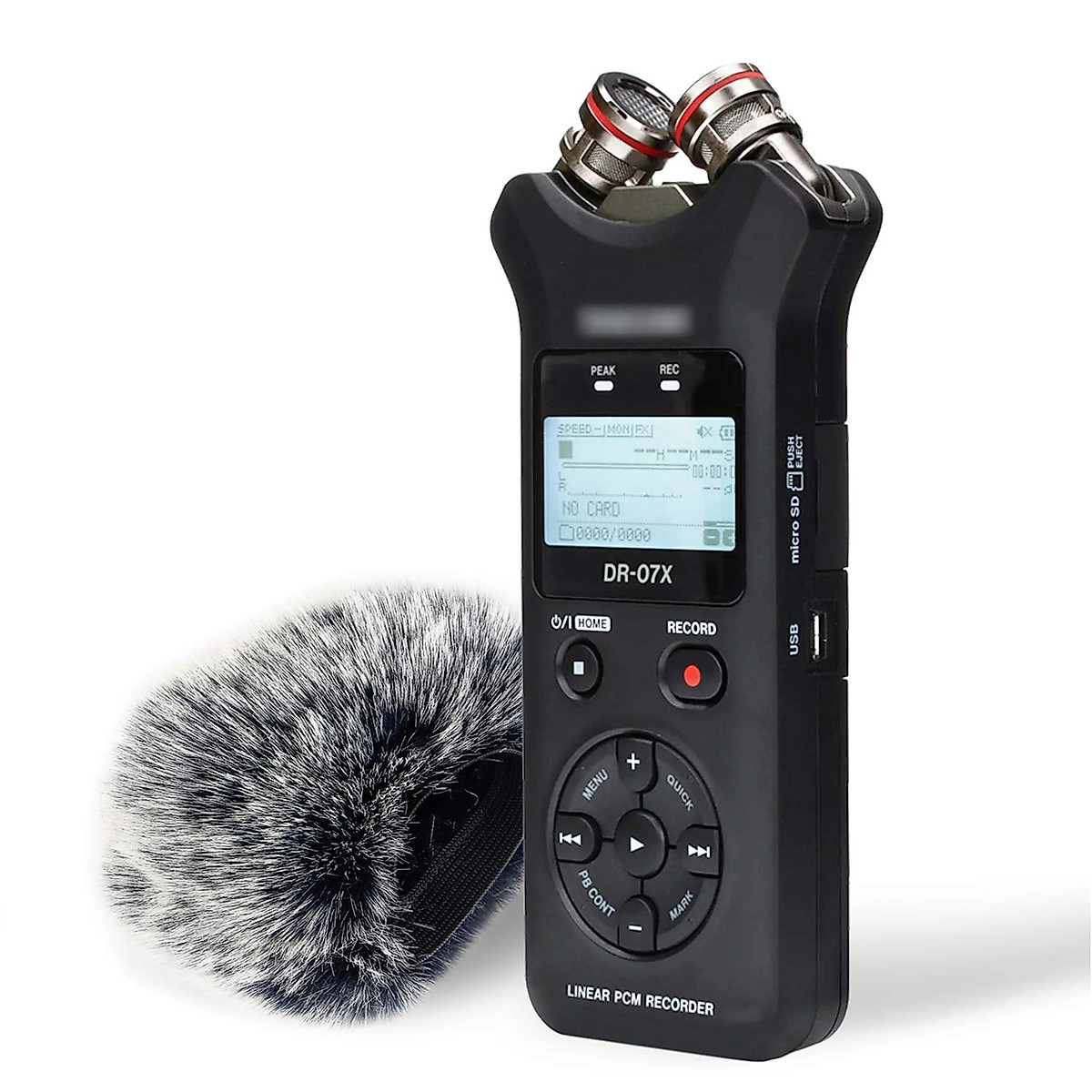 DR07X Windscreen Muff for Tascam DR-07X DR-07MKII Portable Digital Recorders, DR07X Mic Windscreen Artificial Fur Wind Muff by YOUSHARES