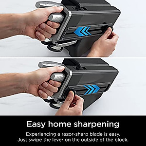 Ninja K62012 Foodi NeverDull Premium 12-Piece German Stainless Steel Knife System with Built-in Sharpener, Stainless Steel/Black