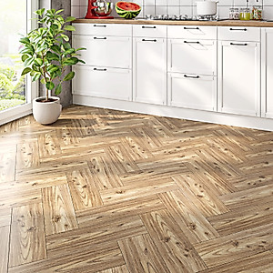 Livelynine 32-Tiles 6X36 Peel and Stick Floor Tile Wood Look Waterproof Vinyl Flooring Self Adhesive Wood Planks PVC Laminate Flooring Renter Friendly Floor Tiles Sticky Tiles Natural Vinyl Plank