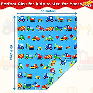 Lukeight Toddler Blanket for Boys and Girls, Plush Thick Kids Baby Blanket for Crib Stroller, Birthday Gifts for Teens (Construction, 50x60 Inches)