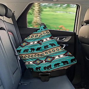 AFPANQZ Aztec Horses Retro Nursing Cover Breastfeeding Scarf Baby Car Seat Covers for Boys Girls Infant Carseat Canopy Stretchy Soft Breathable Cover Up for Stroller High Chair Turquoise Green