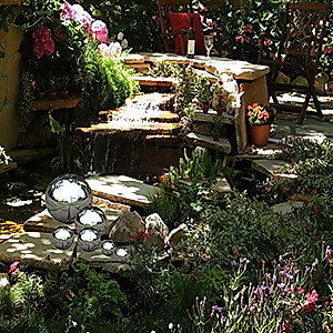 zosenda Stainless Steel Gazing Ball, 6 Pcs 50-150 mm Mirror Polished Hollow Ball Reflective Garden Sphere, Floating Pond Balls Seamless Gazing Globe for Home Garden Ornament Decorations (6 Pcs Mix)