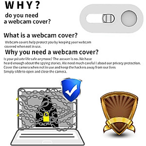 S MOSENCH Webcam Cover Slide Ultra Slim Web Camera Cover for Computer, Dell HP Laptop, Mac, Mac Book Pro, Smartphone, Slider Camera Blocker Protect Privacy and Security (4 Pack)