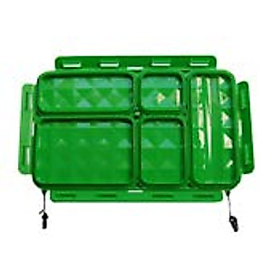 Go Green Lunch Box Lunch Box Set With 5 Compartment Leak-Proof Bento Lunch Box, Insulated Carrying Bag, Beverage Bottle, and Gel Freezer Pack Adults and Kids Space Planets Black White (Spaced Out)