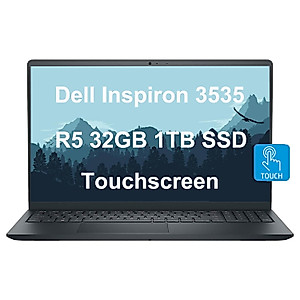 Dell Inspiron 15 15.6" Laptop (FHD Touchscreen, AMD Ryzen 5 7530U, 32GB RAM, 1TB PCIe SSD, (6-Core Beat i7-1165G7)) Numeric Keypad, Webcam, Inspiron 3000 3535, Win 11 Home, Carbon Black
