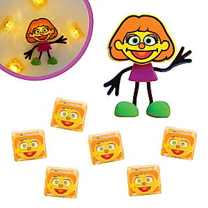 Glo Pals x Sesame Street Julia Water-Activated Bath Toy with 6 Reusable Light-Up Cubes for Sensory Play