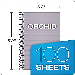 TOPS Classified Business Notebook, Wirebound, 5.5 x 8.5-Inch, College Rule, Orchid Paper, 100 Sheets per Book, Orchid Plastic Cover (99712)