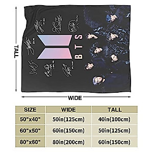 GUASAO Ultra Soft Throw Blanket Flannel Fleece All Season Light Weight Living Room/Bedroom Warm Blanket 50''X40'', Black