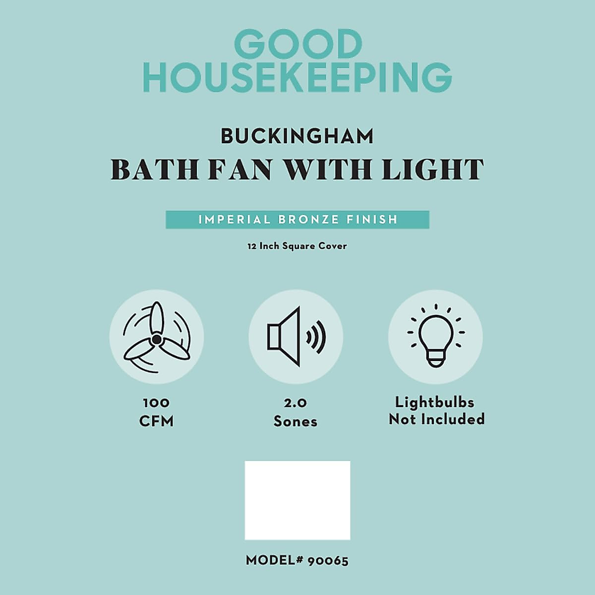 Good Housekeeping 90065 Buckingham Decorative Bathroom Ventilation Exhaust Fan with Light and Nightlight, Medium, Imperial Bronze