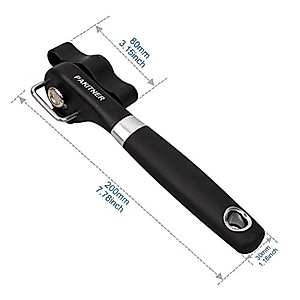 PAKITNER- Safe Cut Can Opener, Smooth Edge Can Opener - Can Opener handheld, Manual Can Opener, Ergonomic Smooth Edge, Food Grade Stainless Steel Cutting Can Opener for Kitchen & Restaurant