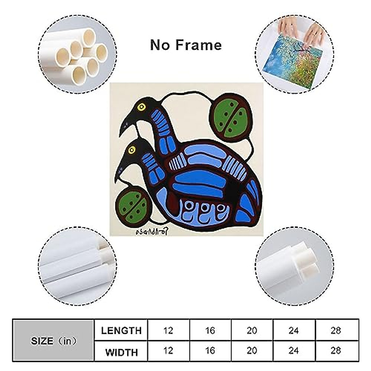 Norval Morrisseau Prints Blue Loons Poster Print Photo Art Painting Canvas Poster Home Decorative Bedroom Modern Decor Posters Gifts 24x24inch(60x60cm)