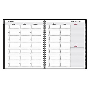Office Depot® Brand Weekly/Monthly Academic Planner, Vertical Format, 8" x 11", 30% Recycled, Black, July 2022 to August