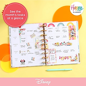 Happy Planner Disney 12-Month Teacher Planner, July 2023–June 2024, Daily, Weekly, and Monthly Disc-Bound Pages, Vertical Layout, Sunny Minnie Theme, Classic Size, 7 Inches by 9 1/4 Inches