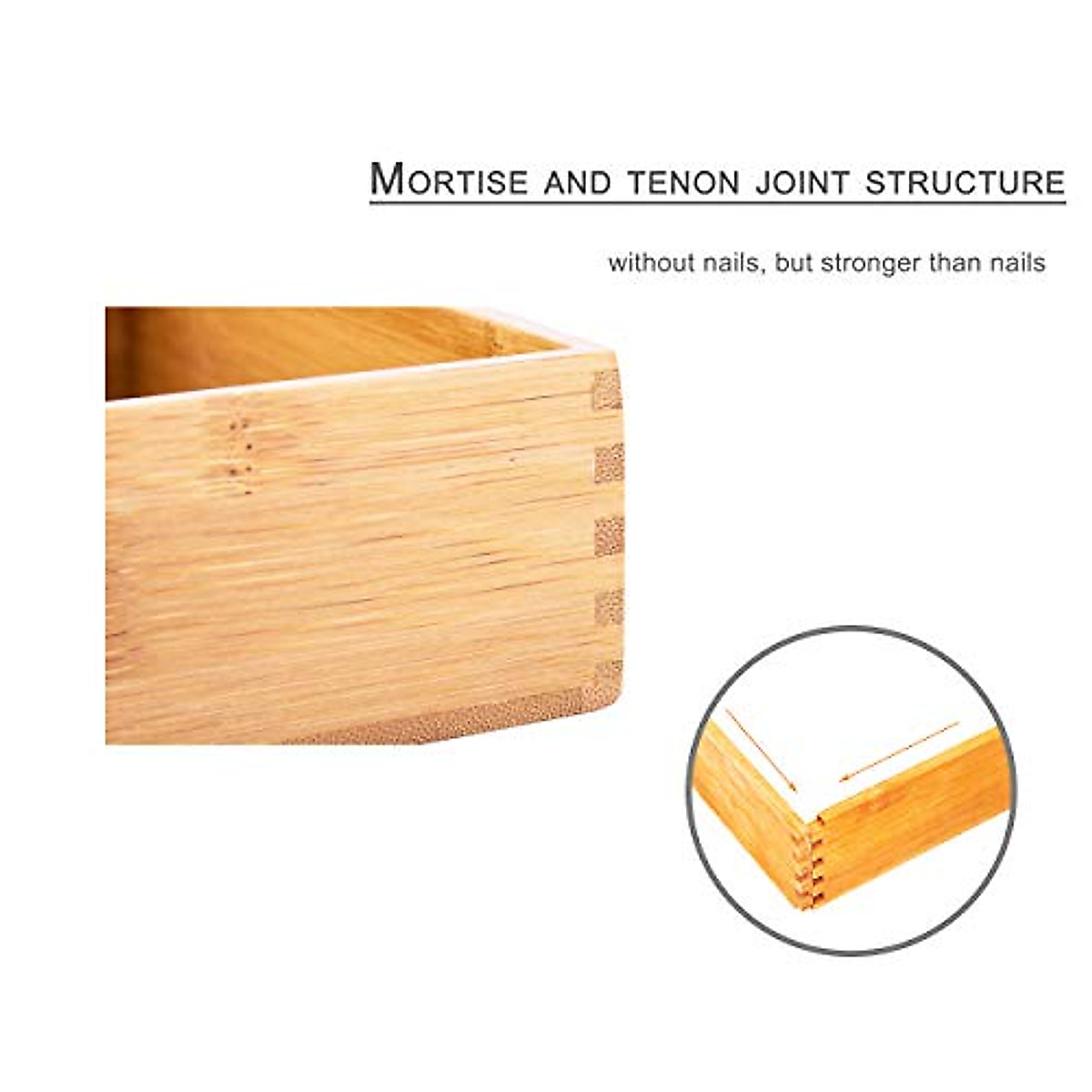 Sansnow Bamboo Office Supplies Organizer Box Stationery Accessory Organizer, Bamboo 8"*4"