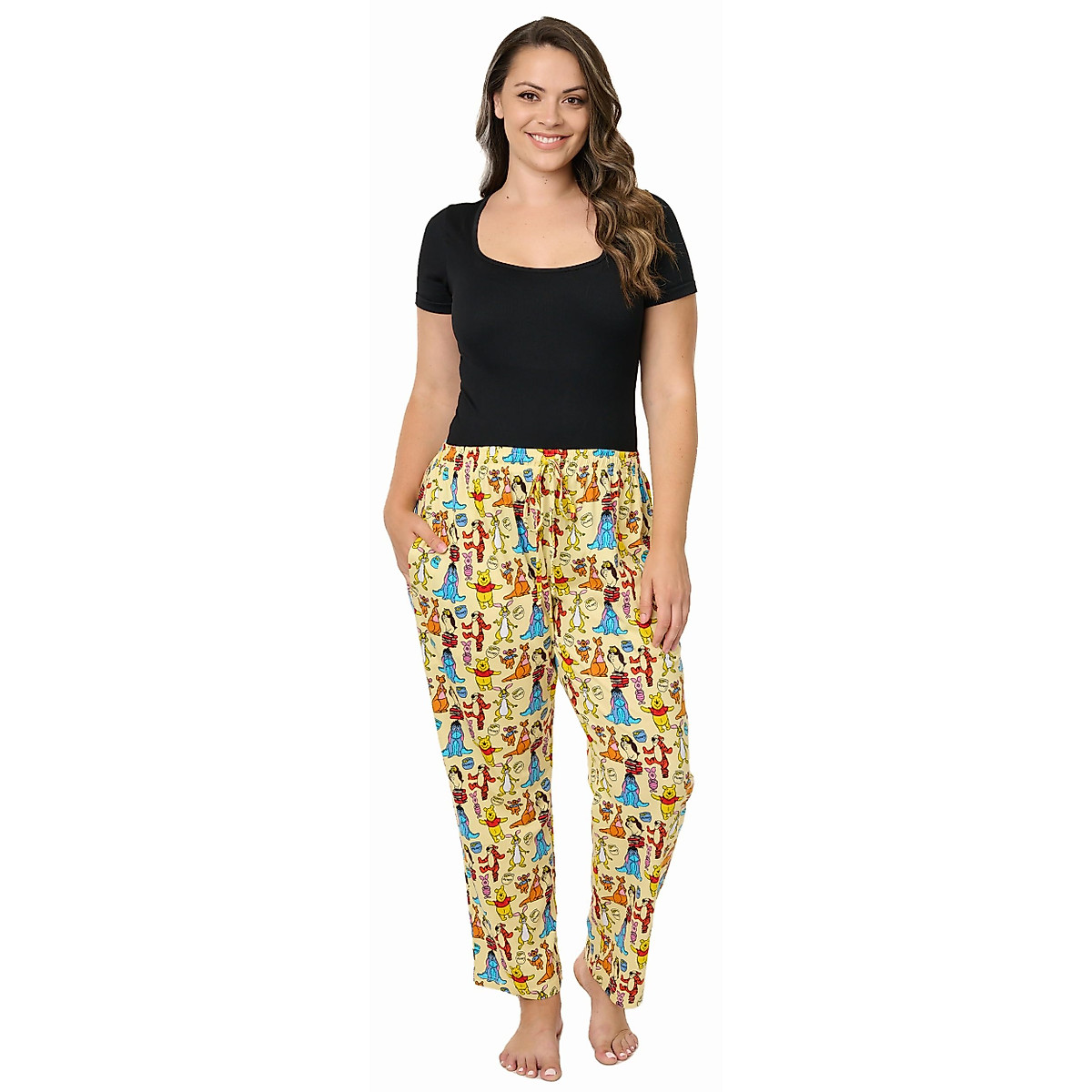 Disney Womens Lounge Pants Pajama Bottoms AOP Plus Size (Pooh & Friends, 5X)