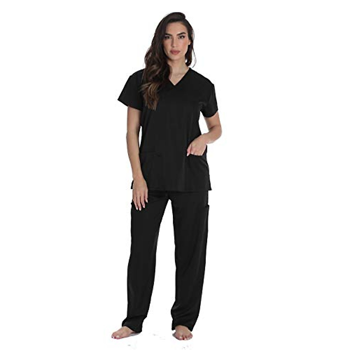 Just Love Stretch Solid Scrub Sets for Women 6828-NEW-BLK-2X
