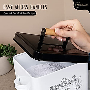 AuroraSky Metal Dryer Sheet Holder for Laundry Room- 2-in-1 Dryer Sheets Holder with 1 Scoop- Beautiful and Elegant Laundry Room Storage and Organization