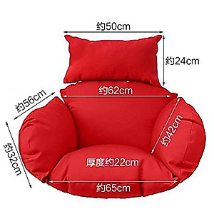 MHUQIA Hanging Basket Chair Cushions, Hanging Egg Chair Cushion Replacement, Indoor, Hanging Hammock Chair Cushion, Thick Nest Back Pillow Patio Garden Swing Chair Cushion Seat Pads (E)