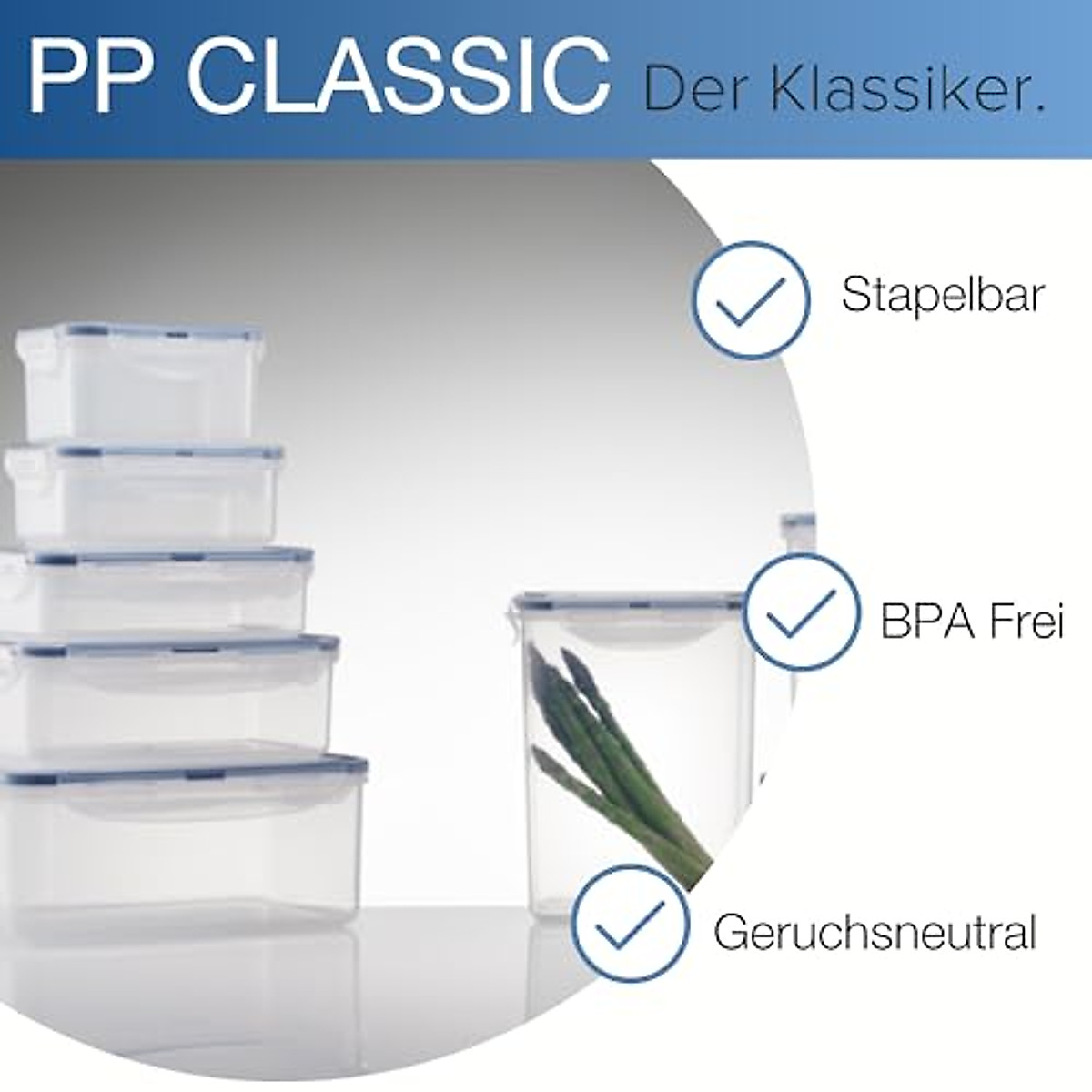 LOCK & LOCK Easy Essentials Food Storage lids/Airtight containers, BPA Free, Rectangle-37 oz-for Pasta, Clear