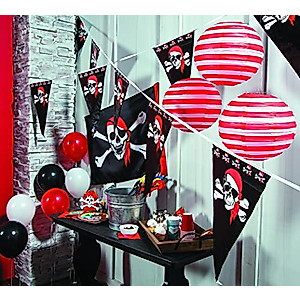 Pirate Banner - Pirate Pennant - 100 ft Jolly Roger Flag - 1 Piece - Pirate Party Decorations - Pirate Decor - Pirate Birthday Party Decorations - Skull Party - Pennants - Hanging Décor