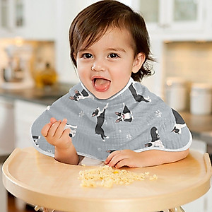 YYZZH Boston Terrier Dog Do Yoga Muslin Burp Cloths for Baby 2 Pack 100% Cotton Baby Washcloths Bibs for Boy Girl