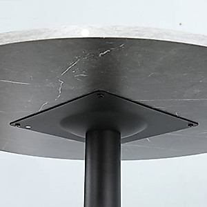 Deehansh 31.5 inch Round Dining Table Faux Marble Top Multifunctional Table Coffee Table Kitchen Bar Patio Modern Living Room Metal Base