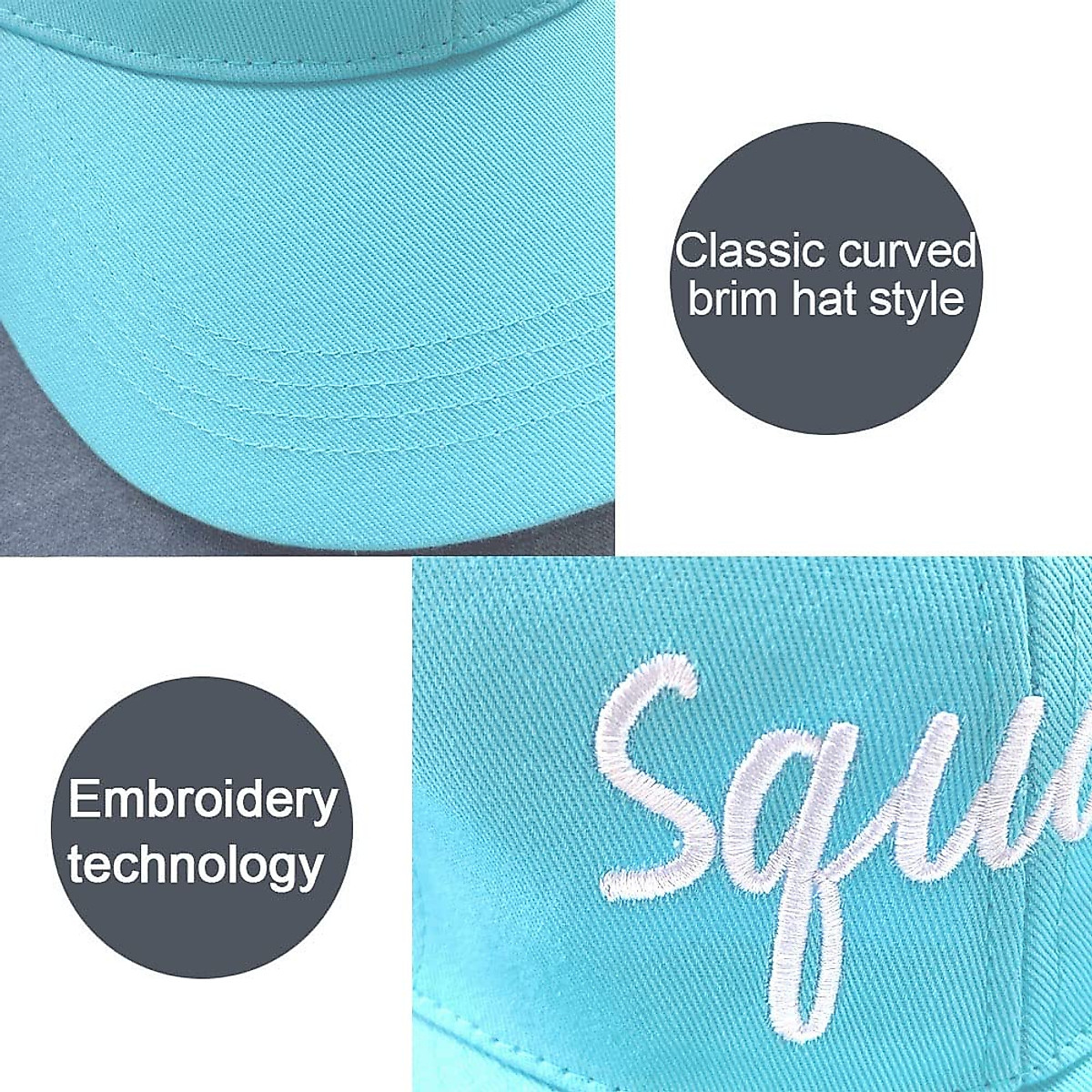 PartyGifts&beyond Bridesmaid Gifts Baseball Hat for Women 6 Packs Bachelorette Party Women's Hats Bride Squad Caps for Wedding Gift(Blue)