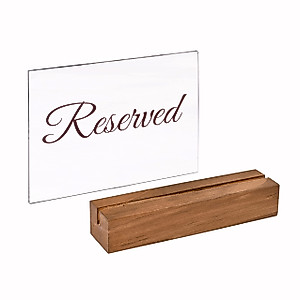 Sparkle Race Reserved Table Signs, 6-Pack Acrylic Reserved Signs for Tables, Reserved Signs for Weddings with Wood Holders, Place Card Holder for Dinner Party Events Seating
