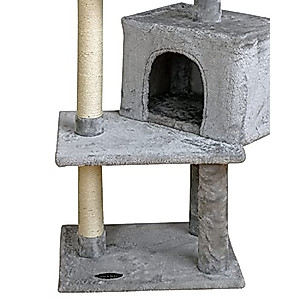 FISH&NAP Cat Tree for Indoor Cat Tower Cat Condo Sisal Scratching Posts with Jump Platform Cat Furniture Activity Center Play House Grey