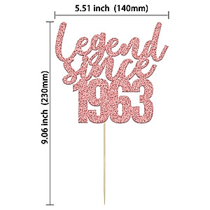 Gyufise 1 Pack Legend Since 1963 Cake Topper Rose Gold 60th Birthday Happy Birthday Cake Decoration Cheers to 60 Years for 60th Birthday Wedding Anniversary Party Decoration Supplies