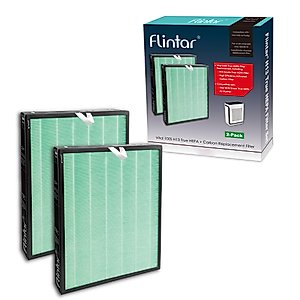 Flintar Vital 100S Toxin/Smoke Absorber Replacement Filter, Compatible with LEVOIT Vital 100S Air Purifier, H13 True HEPA + Activated Carbon Replacement filter, Part # Vital 100S-RF-TX, 2-Pack