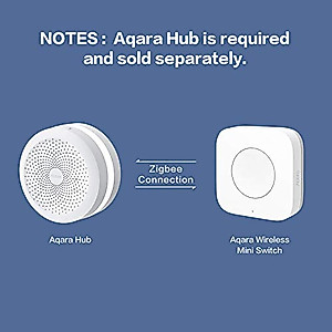 Aqara Smart Light Switch (No Neutral, Double Rocker) Plus Aqara Wireless Mini Switch, Requires AQARA HUB, Zigbee Connection, Remote Control and Set Timer for Home Automation