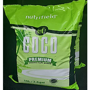 Coco Coir Premium RHP Certified Pre Buffered Pure Organic Coconut Coir Fiber Plant Grow Potting Soil 9 Quarts / 10 Liter / 2.6 Gallon Indoor/Outdoor Flower Vegetable Garden