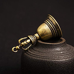 ARTIBETTER Copper Hand Bell Call Bell Vintage Wedding Bell Reception Dinner Shop Hotel Service Bell