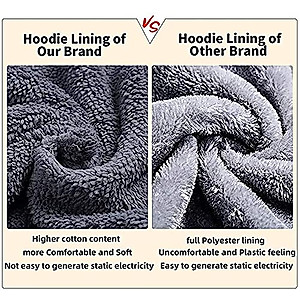 SCODI Hoodies for Men Winter Fleece Sweatshirt - Full Zip Up Thick Sherpa Lined 0010-Black-M