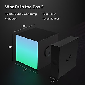 YEELIGHT Cube Smart Table Ambient Lamp, Panel Light, 16 Million Colors Option, RGBIC Individual Addressable, Dynamic Lighting, Music Flow, WiFi Connected, APP Control, Cube*1, Adapter*1