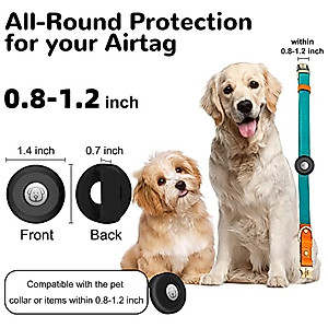 Airtag Holder for Dog Collar, CAISATEQ Silicone Protective Case Holder for 0.8-1.2inch Pet Dog Cat Tracker Case Compatible with Apple AirTag