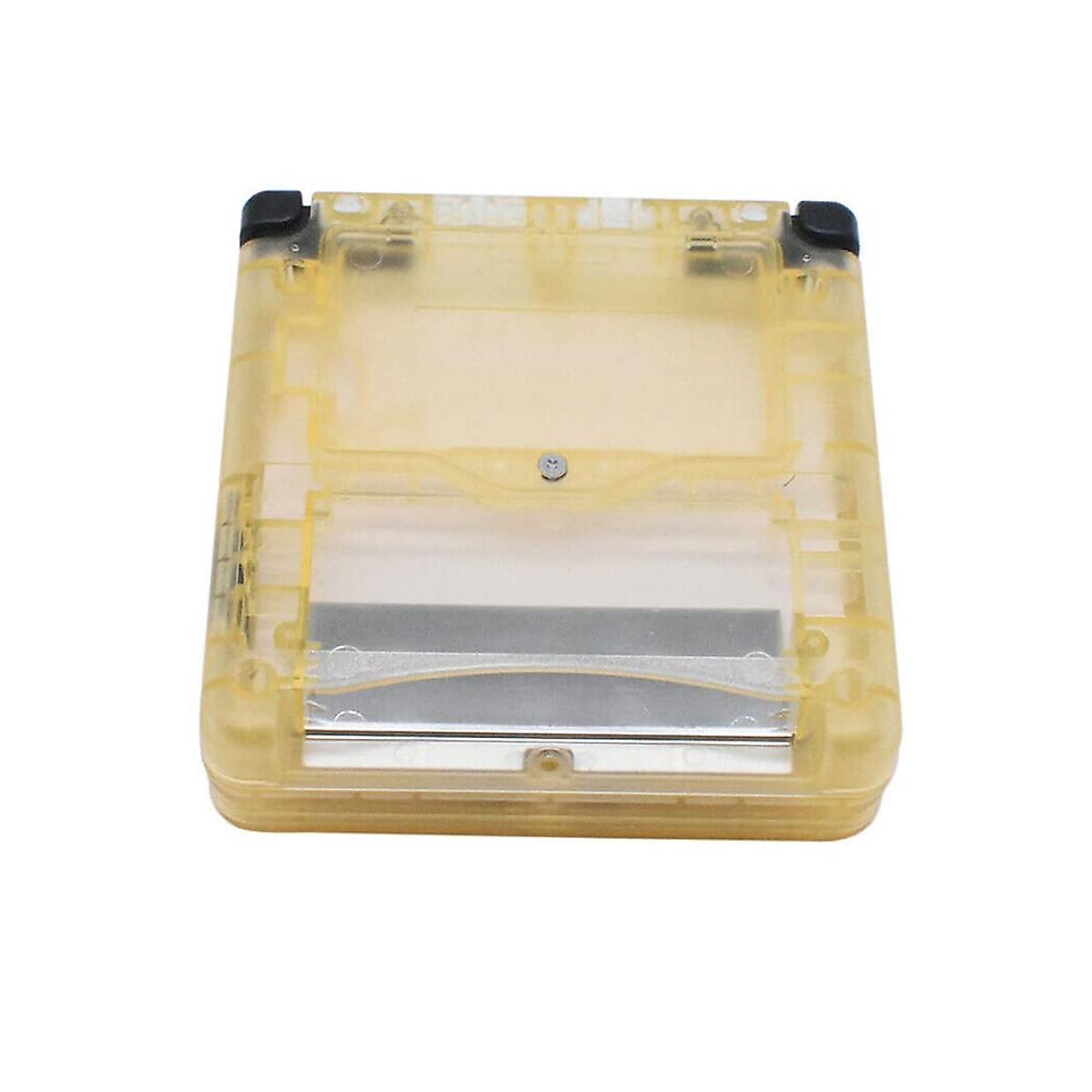 Cowhilan Replacement Clear Full Housing Shell Case Compatible with Gameboy Advance SP GBA SP Console, Send with Game Card Shell, Transparent Yellow